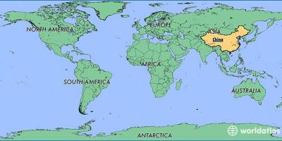 Cina lokasi pada peta dunia - China peta di dunia (Asia Timur - Asia)